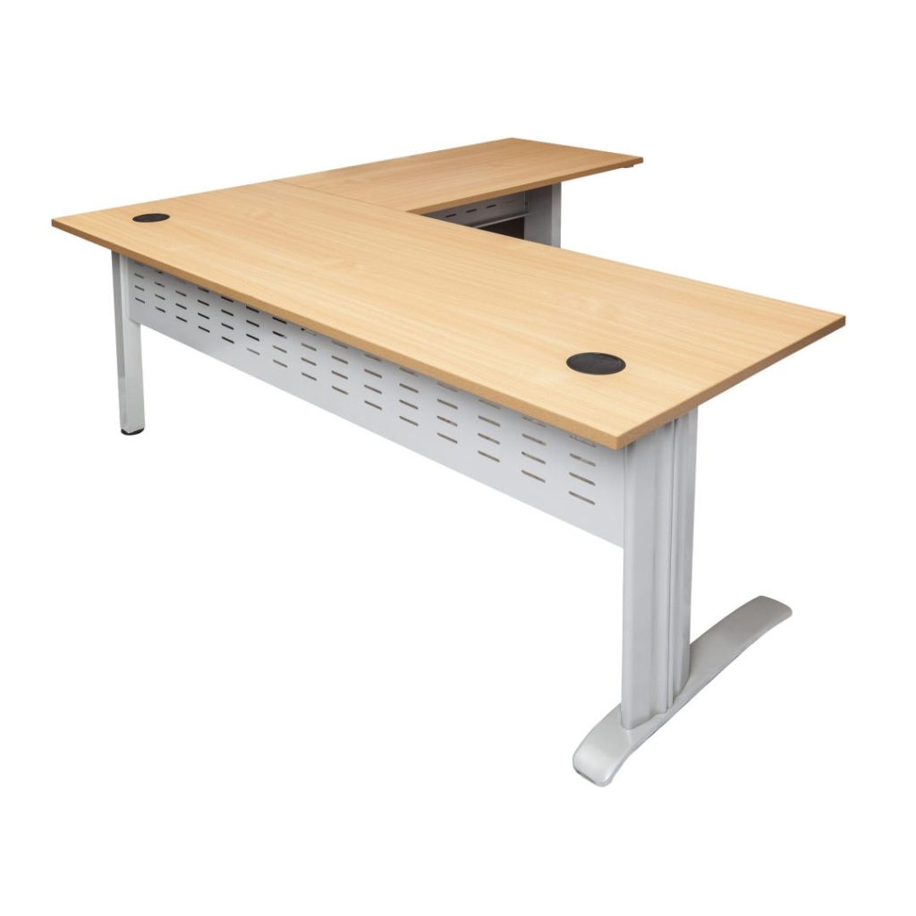 Span Beech Corner Workstation Desk and Return (2 Piece Tabletop ...
